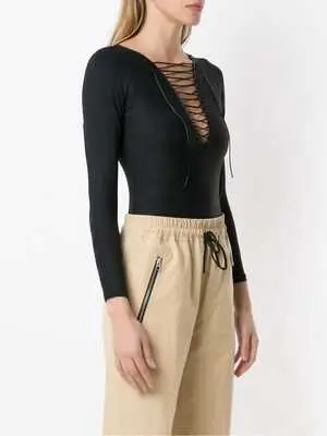 AMIR SLAMA Lace-up Bodysuit
