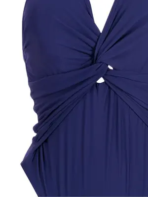 AMIR SLAMA V-neck Halterneck Swimsuit - Blue