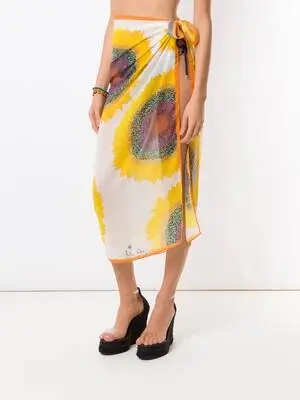 AMIR SLAMA Printed Beach Skirt - Yellow