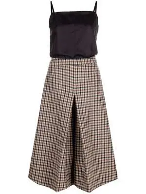 MAISON MARGIELA Checked Panel Midi Dress - Black