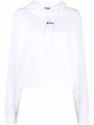 MSGM Logo-print Pullover Hoodie - White