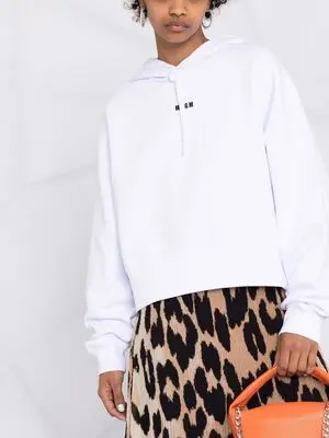 MSGM Logo-print Pullover Hoodie - White