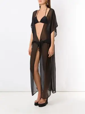 AMIR SLAMA Silk Shirt Dress - Black