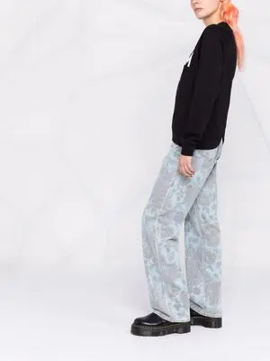 MSGM Logo-print Crew Neck Sweatshirt - Black