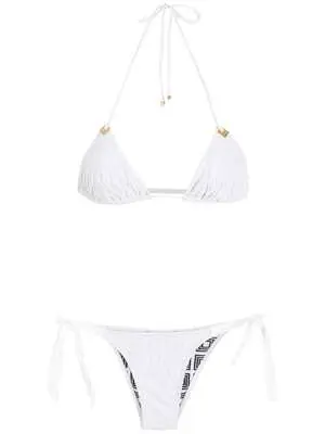 AMIR SLAMA Textured Triangle Bikini Set - White