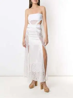 AMIR SLAMA Lace Maxi Skirt
