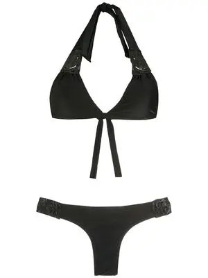 AMIR SLAMA Textured Halterneck Bikini Set