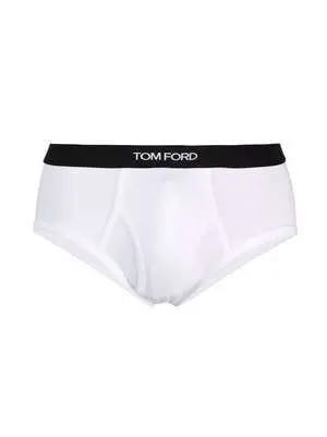 TOM FORD Logo-waistband Briefs - White