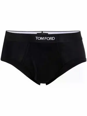 TOM FORD Logo-waistband Briefs - Black