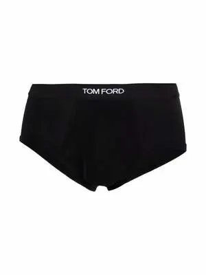 TOM FORD Logo-waistband Briefs - Black