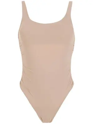 AMIR SLAMA U-neck Cut-out One-piece Swimsuit - Neutrals