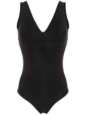 AMIR SLAMA V-neck Swimsuit - Black