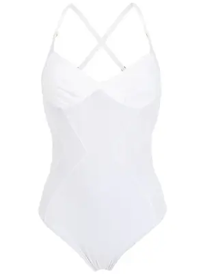 AMIR SLAMA Panelled One Piece Swimsuit - White