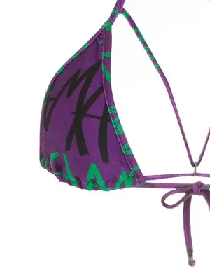 AMIR SLAMA Logo Print Triangle Bikini Set