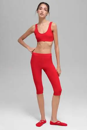 Alo Yoga High-waist Iconic 90's Capri - Bright Red