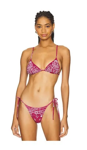 TROPIC OF C Equator Bikini Top - Red Bandana