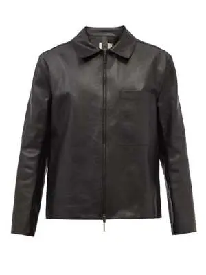 Studio Nicholson Studio Nicholson - Rafi Patch-pocket Leather Jacket - Mens - Black - Black