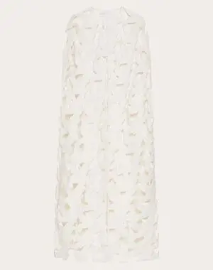 Valentino Garavani Valentino Embroidered Compact Drap Cape Ivory