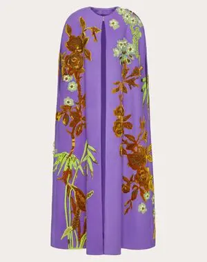 Valentino Garavani Valentino Embroidered Compact Drap Cape Rich Violet