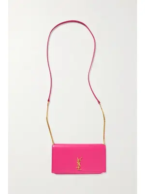 Saint Laurent Cassandre Strap Leather Phone Case Red