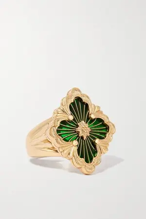 Buccellati Opera Tulle 18-karat And Enamel Ring