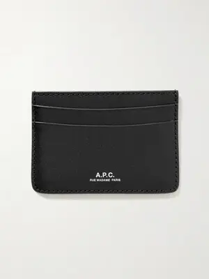 A.p.c. Logo-debossed Leather Cardholder - Black