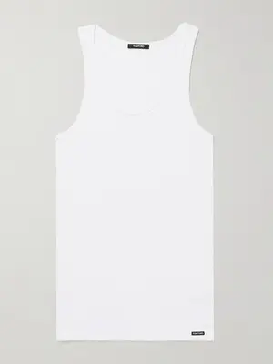 TOM FORD Ribbed Cotton And Modal-blend Tank Top - White