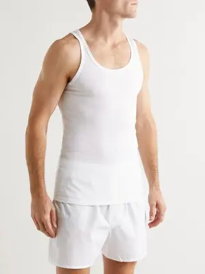 TOM FORD Ribbed Cotton And Modal-blend Tank Top - White