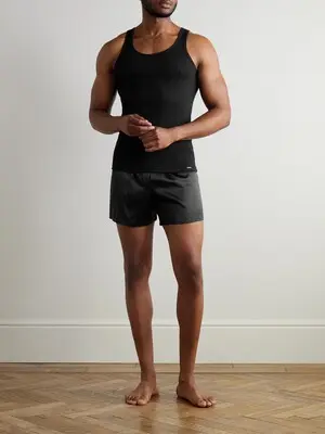 TOM FORD Ribbed Cotton And Modal-blend Tank Top - Black