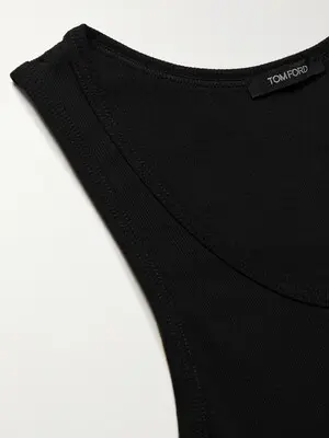 TOM FORD Ribbed Cotton And Modal-blend Tank Top - Black