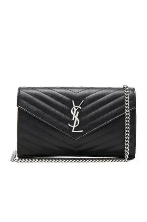 Saint Laurent Monogramme Chain Wallet Bag - Black