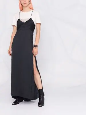 Zadig&Voltaire Satin Maxi Dress - Black