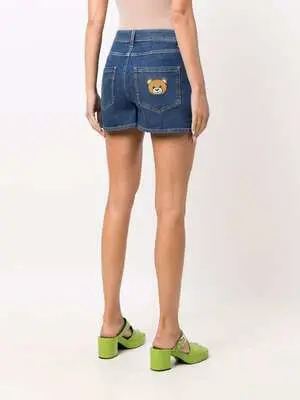 Moschino Logo-patch Denim Shorts