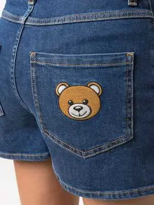 Moschino Logo-patch Denim Shorts