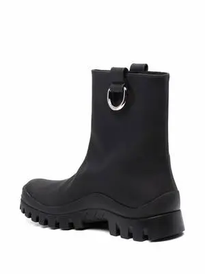 MSGM Round-toe Ankle Leather Boots - Black