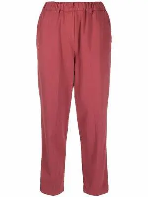 ALYSI Straight Leg Cropped Cotton Trousers