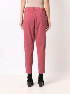 ALYSI Straight Leg Cropped Cotton Trousers