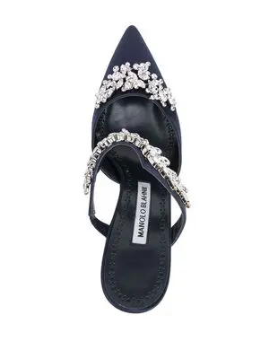 Manolo Blahnik Lurum 90mm Mules - Blue