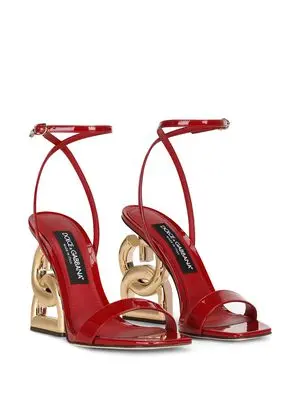 Dolce & Gabbana 3.5 105mm Patent Leather Sandals - Red