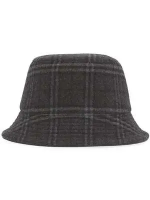 Burberry Check-print Bucket Hat - Grey