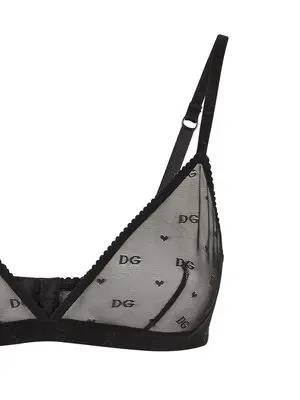 Dolce & Gabbana Jacquard Tulle Triangle Bra