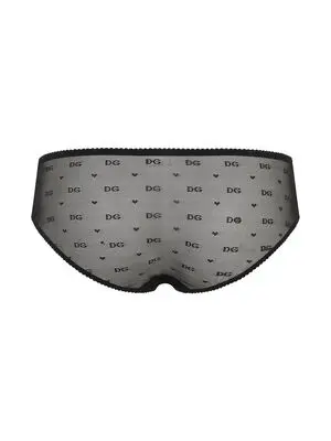 Dolce & Gabbana Jacquard Tulle Briefs - Black