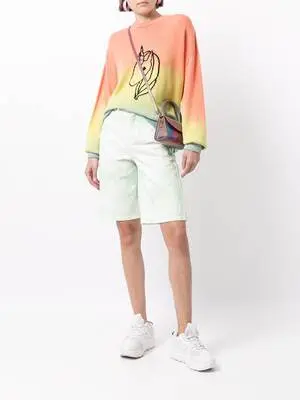 IRENEISGOOD High-waisted Tie-dye Denim Shorts