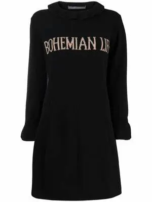 Alberta Ferretti Intarsia-knit Above-knee Length Dress