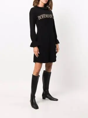 Alberta Ferretti Intarsia-knit Above-knee Length Dress
