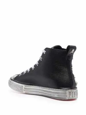 Philipp Plein Megastar Crystal-embellished High-top Sneakers - Black
