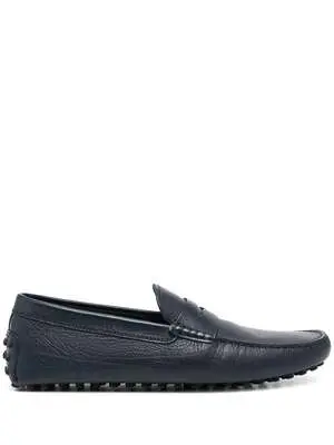 TOD'S Almond-toe Pebbled-texture Loafers