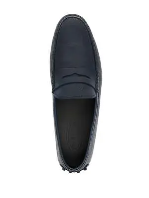 TOD'S Almond-toe Pebbled-texture Loafers