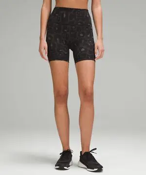 Lululemon Wunder Train High-Rise Short 6" Spray Leopard Black Multi