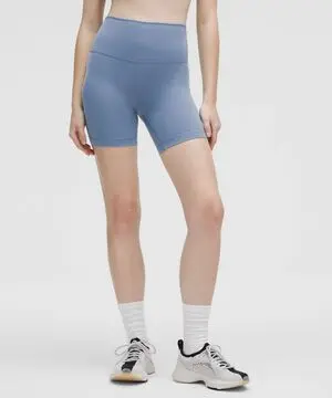 Lululemon Wunder Train High-Rise Short 6" Washed Denim